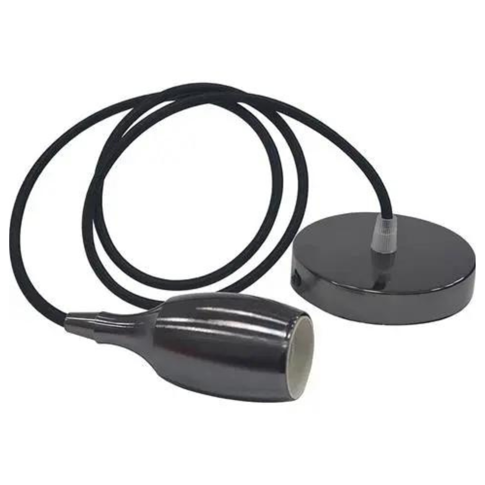 Suspension câble (1m) Weber perle noir E27 IP20 max 60W | Leroy Merlin