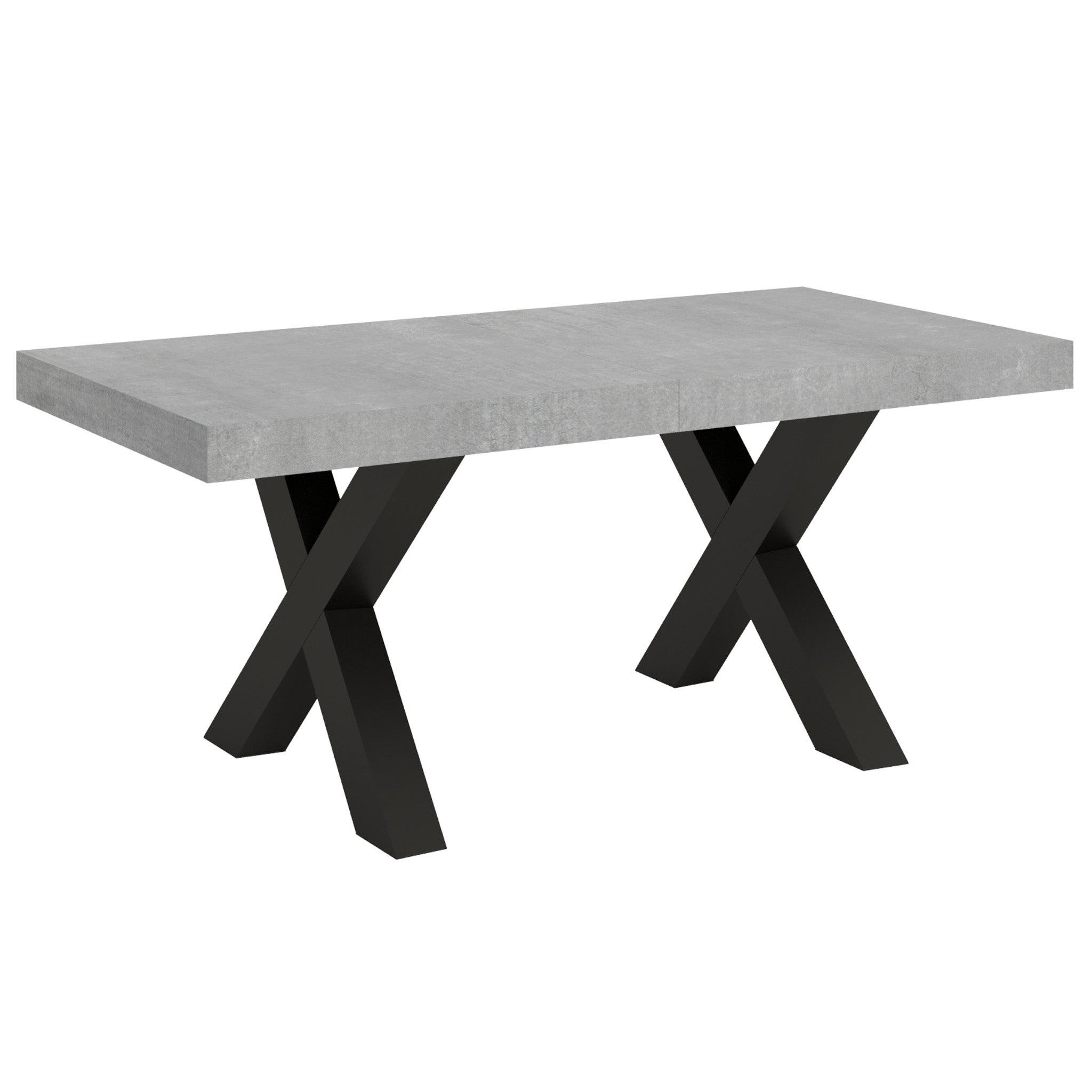 Table extensible 90x180/284 cm Traffic Ciment cadre Anthracite | Leroy ...