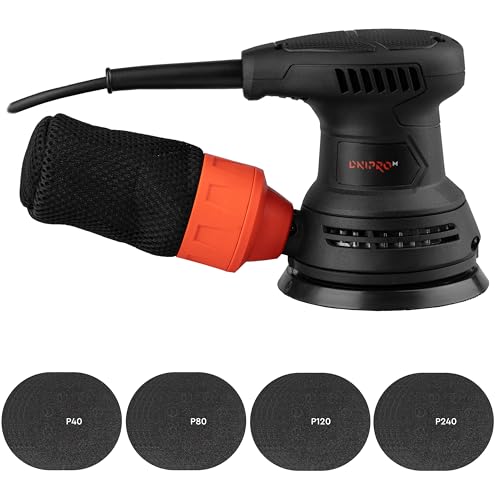 Dnipro-M Lijadora Orbital, 290W con 20 Discos Lija 125mm Velcro, 6 ...