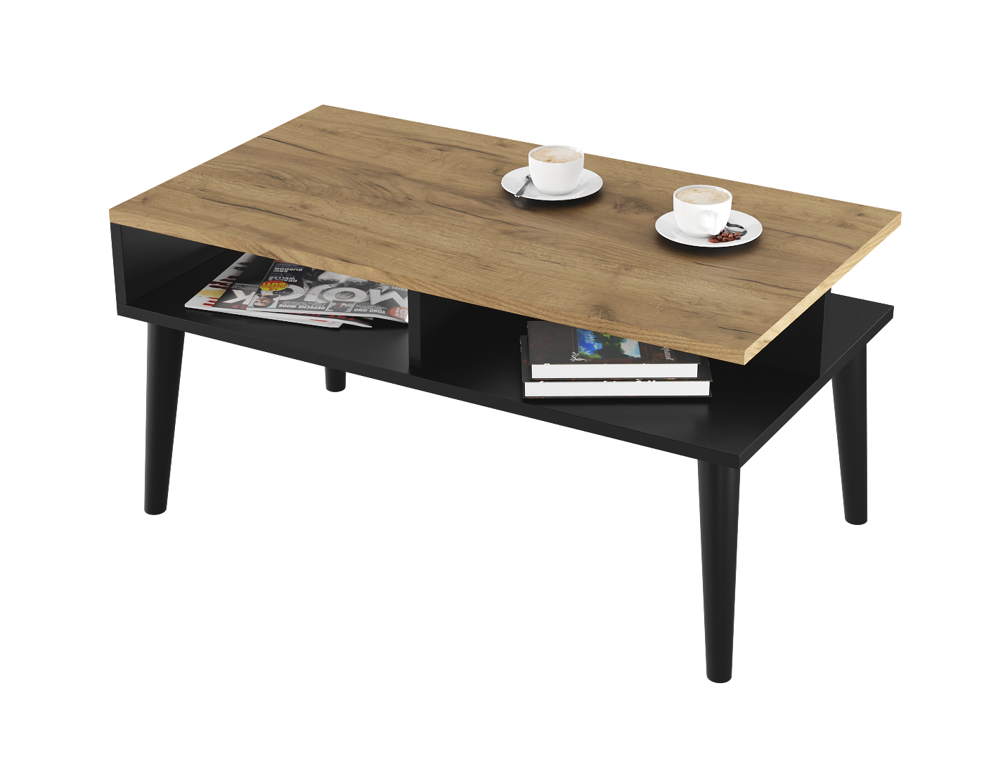 Table basse avec rangement 90 x 50 x 45 cm | Table de canapé | Table ...
