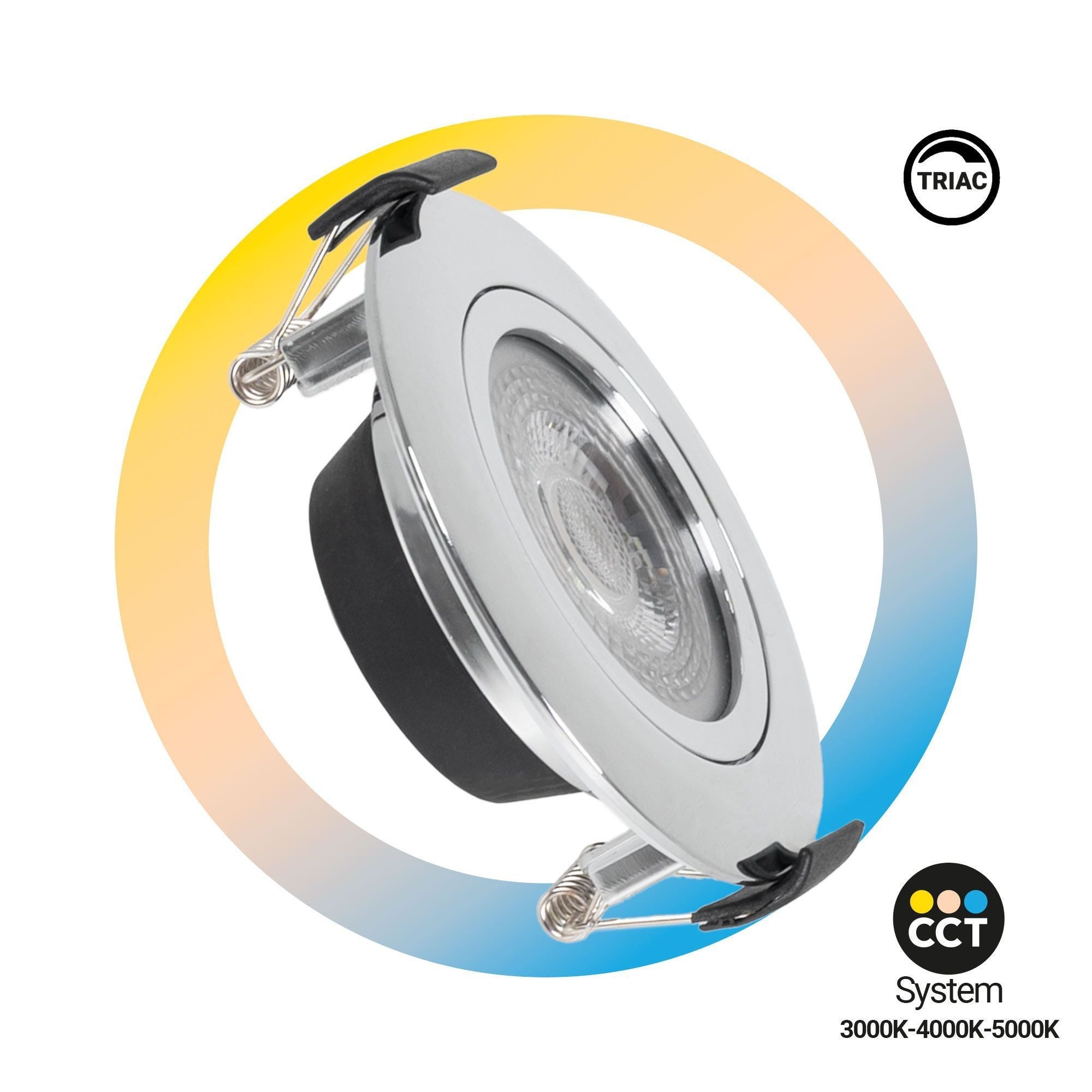 Spot LED intérieur - 7W - CCT - DIMMABLE TRIAC - 630lm - Coupe Ø 70mm ...
