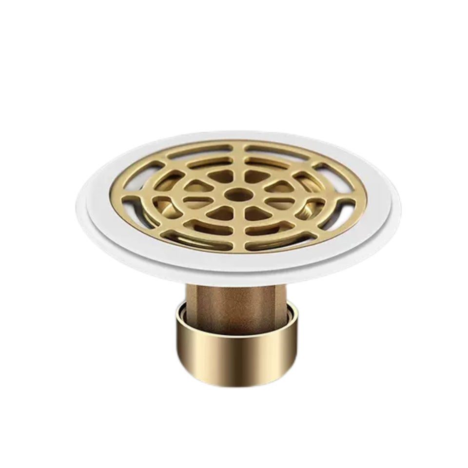 Siphon de sol anti-odeurs en laiton épais avec anneau en caoutchouc ...