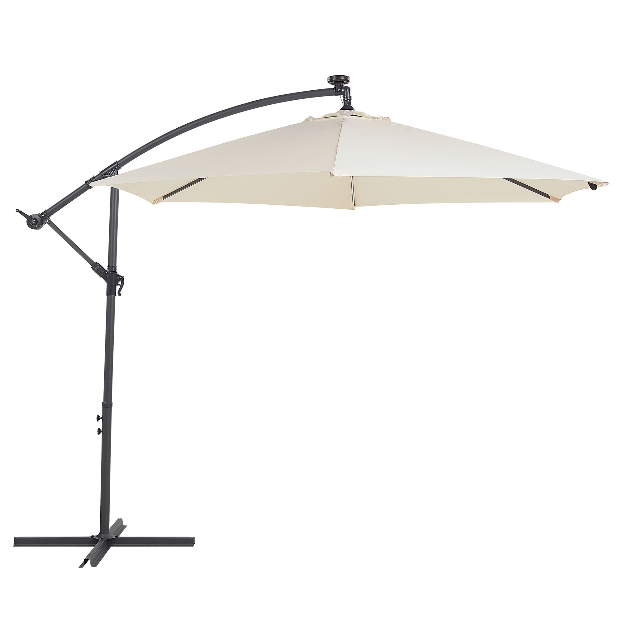 Beliani Sombrilla sin volantes LED 285 cm CORVAL Beige | Leroy Merlin