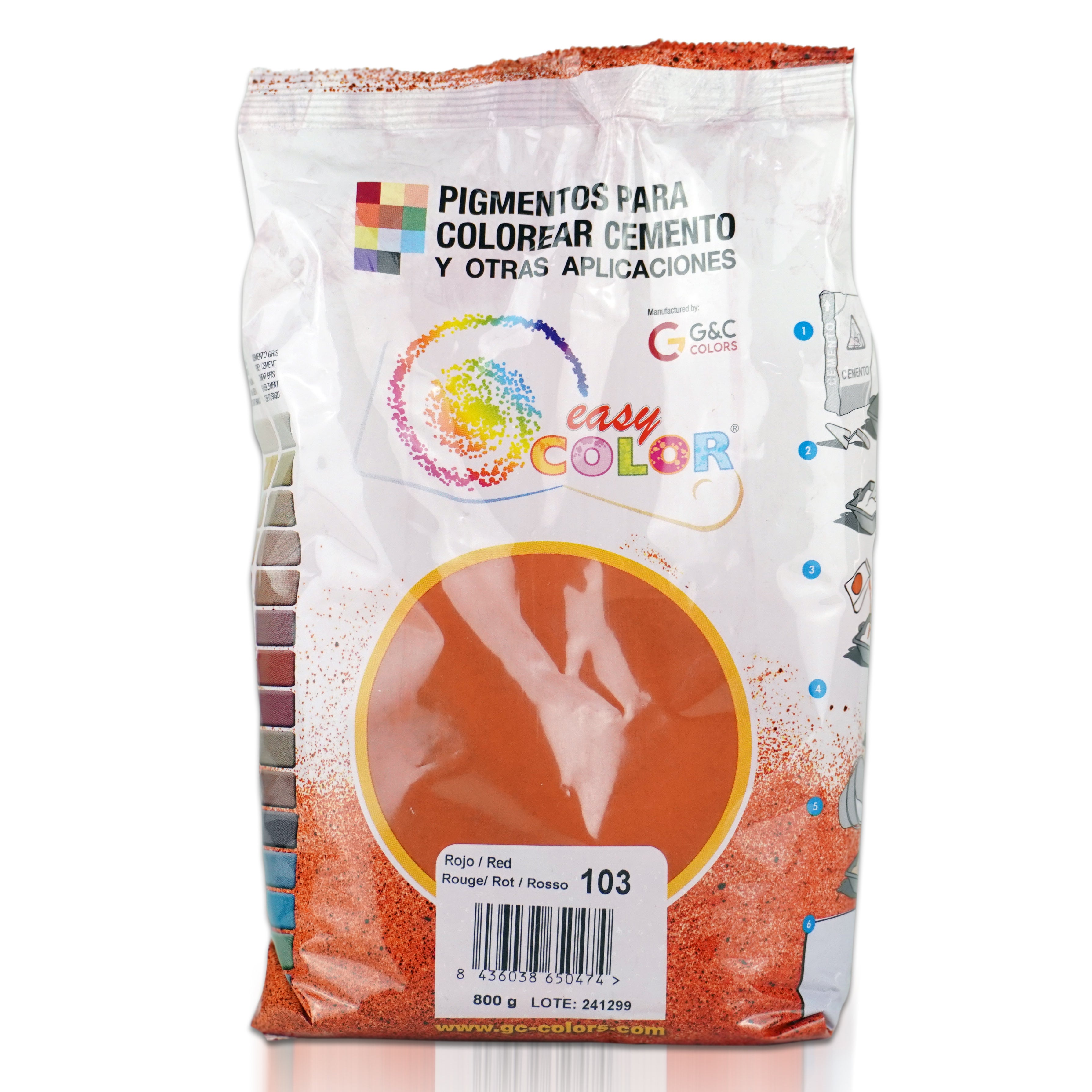 Easy Color Pigment Red 103 Pigment rouge pour ciment, mortier et béton ...