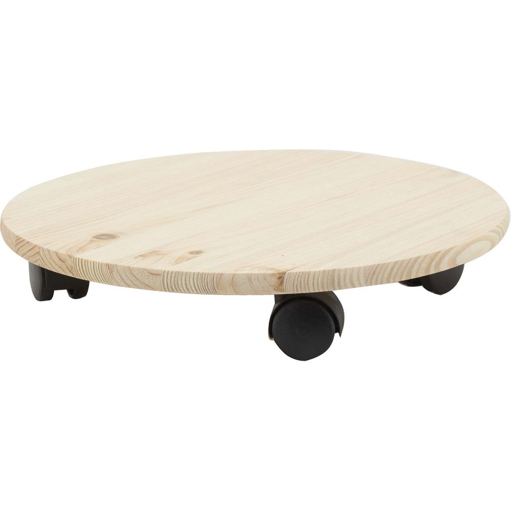Support pour plantes à roulettes en pin brut Rond Pinus | Leroy Merlin