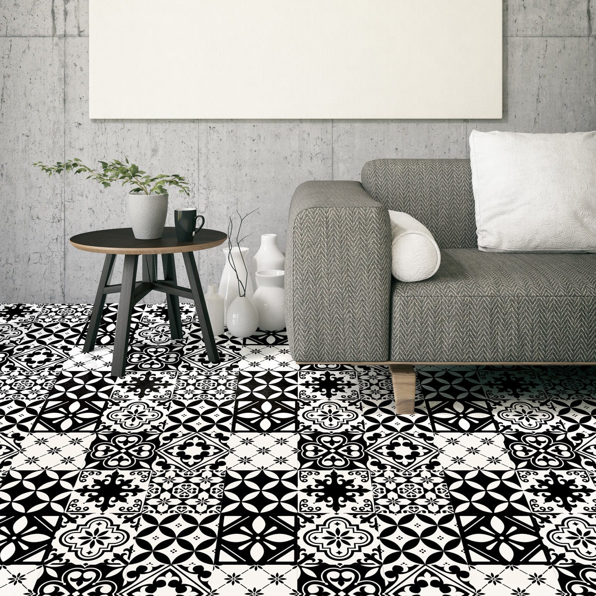 Stickers Sol Anti-dérapant avec Protection - CARREAUX DE CIMENT SOL ...