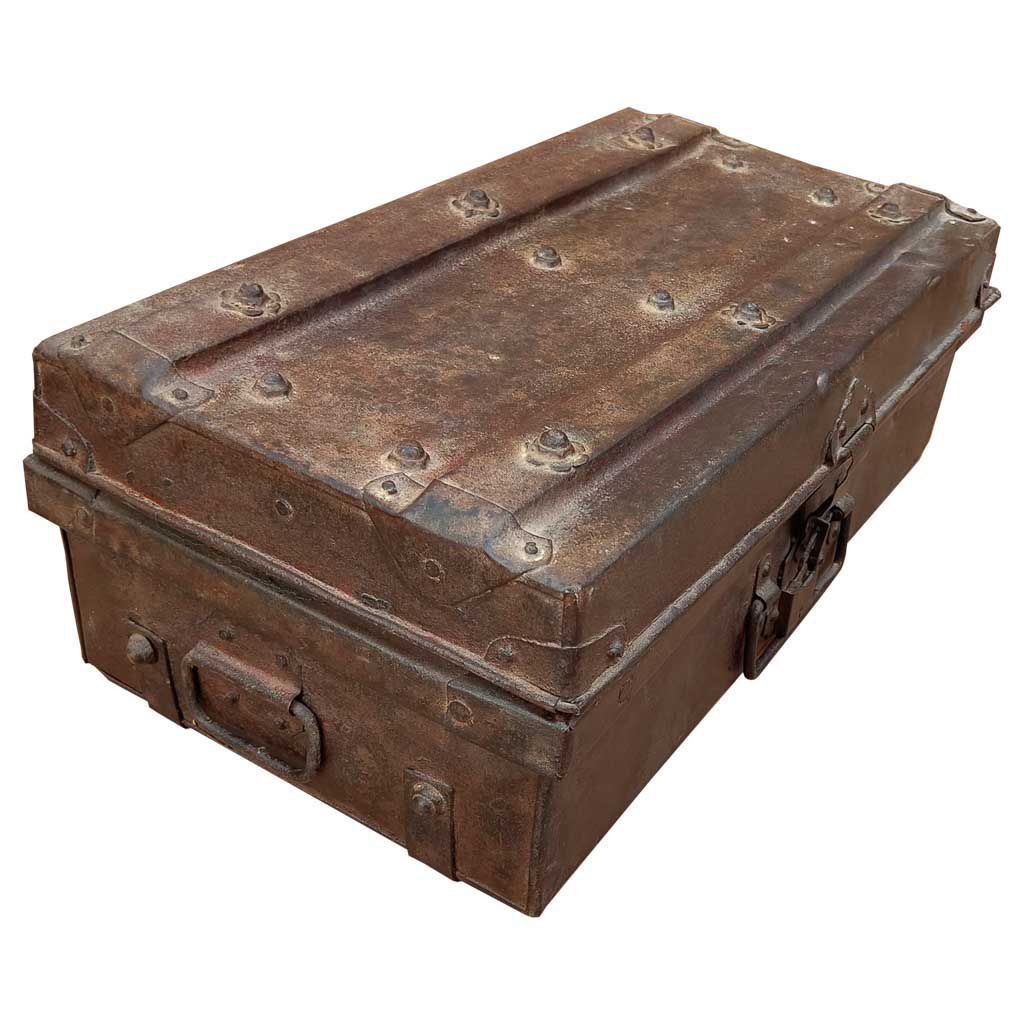 Valise en métal marron finition faite à la main | Leroy Merlin