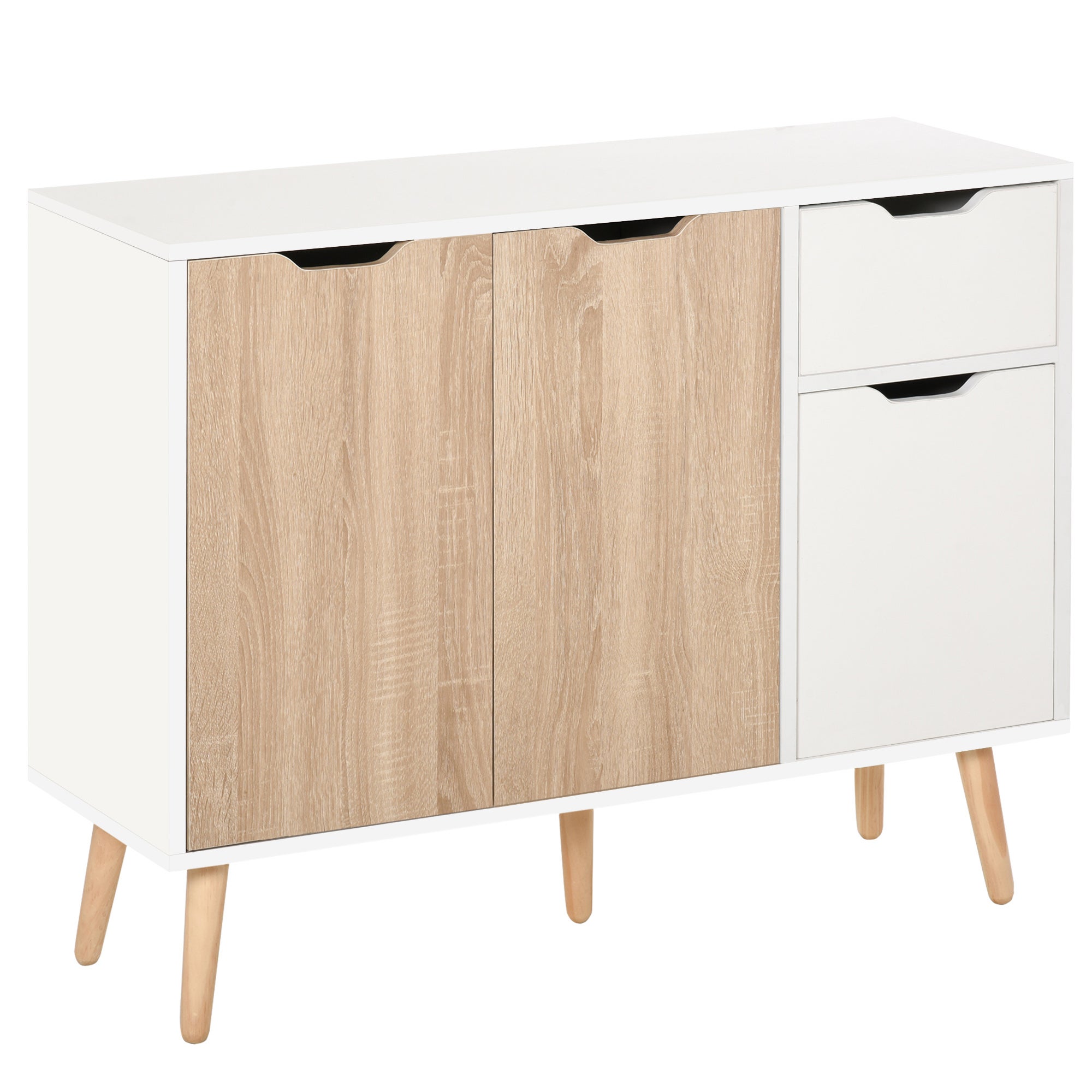 Buffet style scandinave 2 placards tiroir coulissant pieds pin massif ...