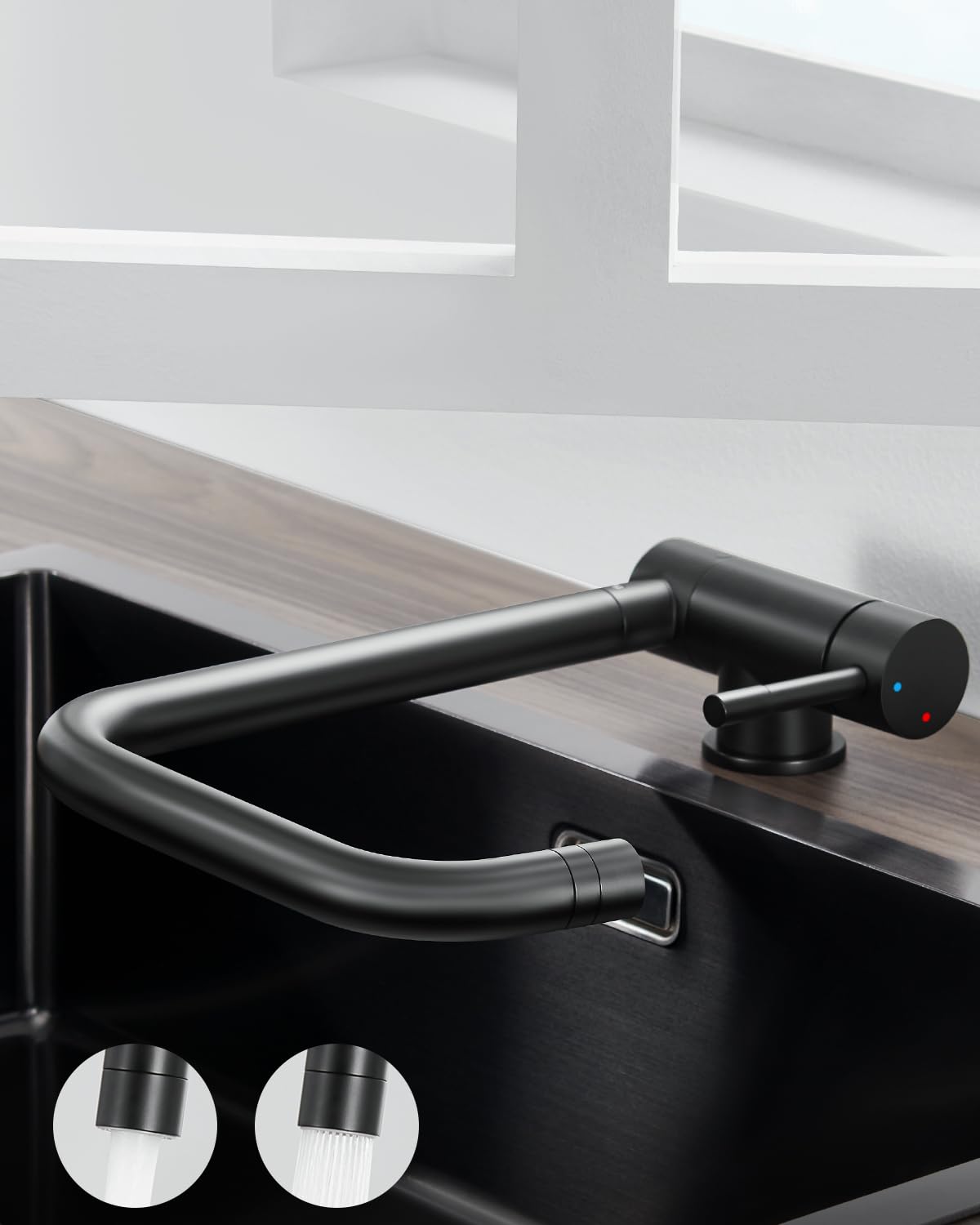 Stainless Steel Kitchen Tap, Foldable Sink Faucet, Pull-Down Kitchen ...