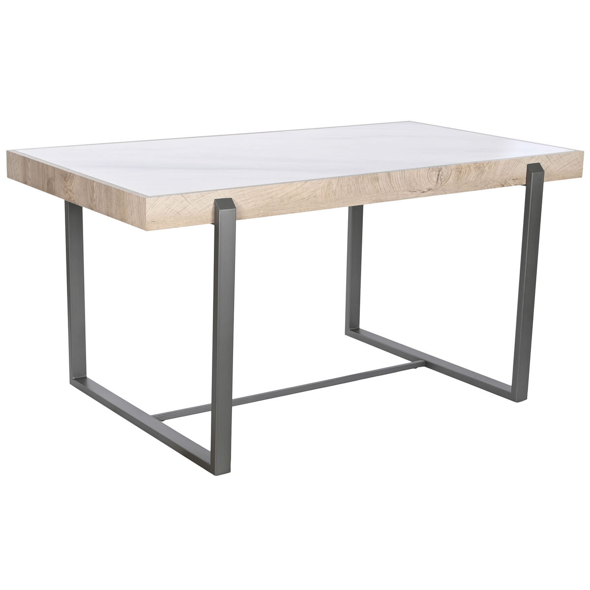 Table de Salle à Manger Home ESPRIT Blanc Gris Naturel Métal 150 x 85 x ...