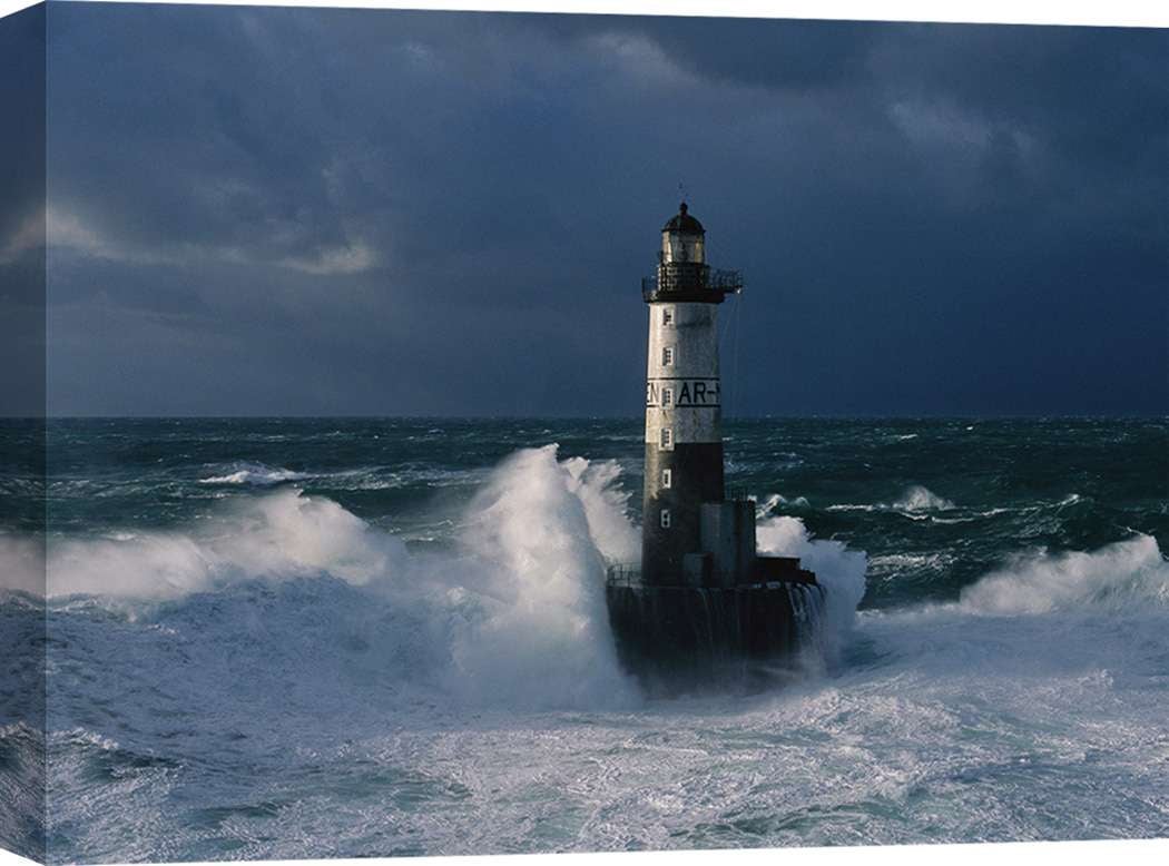 Photo phare dans la tempête - impression sur toile - Jean Guichard ...