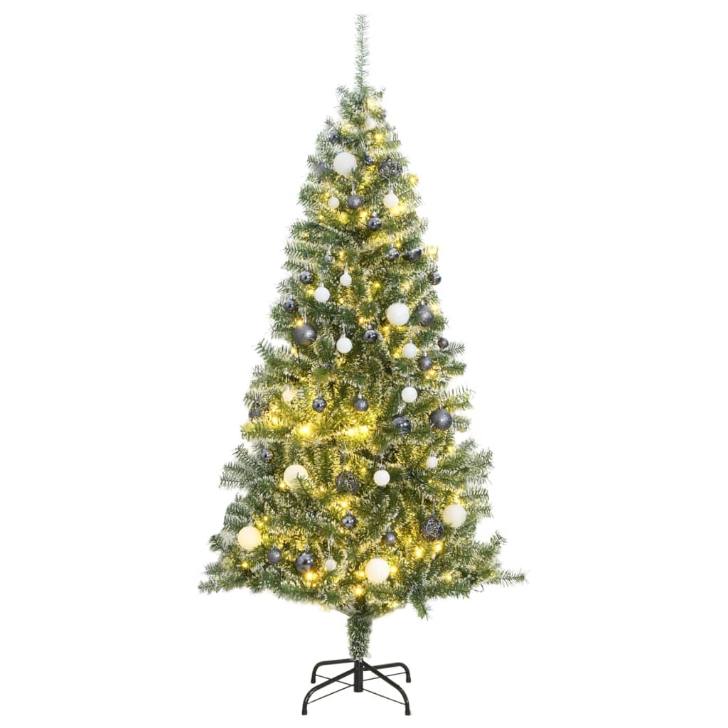 Sapin de No?l artificiel 300 LED&boules&neige floquée 240 cm | Leroy Merlin