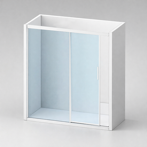Mampara Ducha Corredera + Fijo 150x195 cm Blanco Cristal templado ...