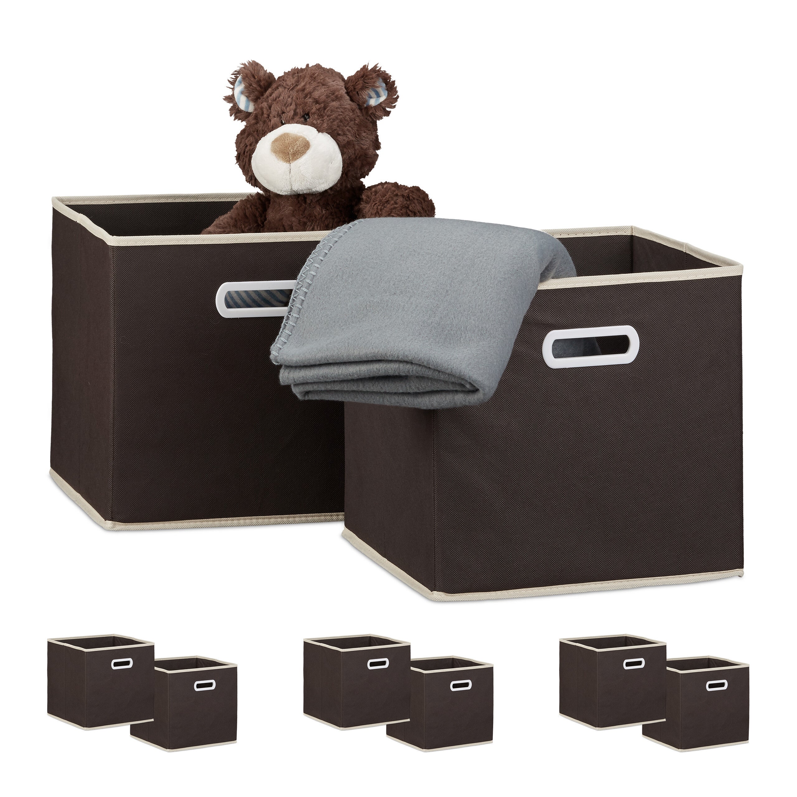 Boîte de rangement pliable, lot de 8, caisses ouvertes, HxLxP : 30 x 30 ...