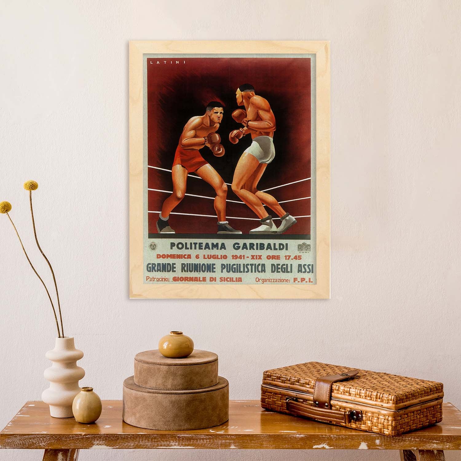 Poster Vintage. Cartel Boxeo Vintage "politeama Garibaldi". Sin Marco ...