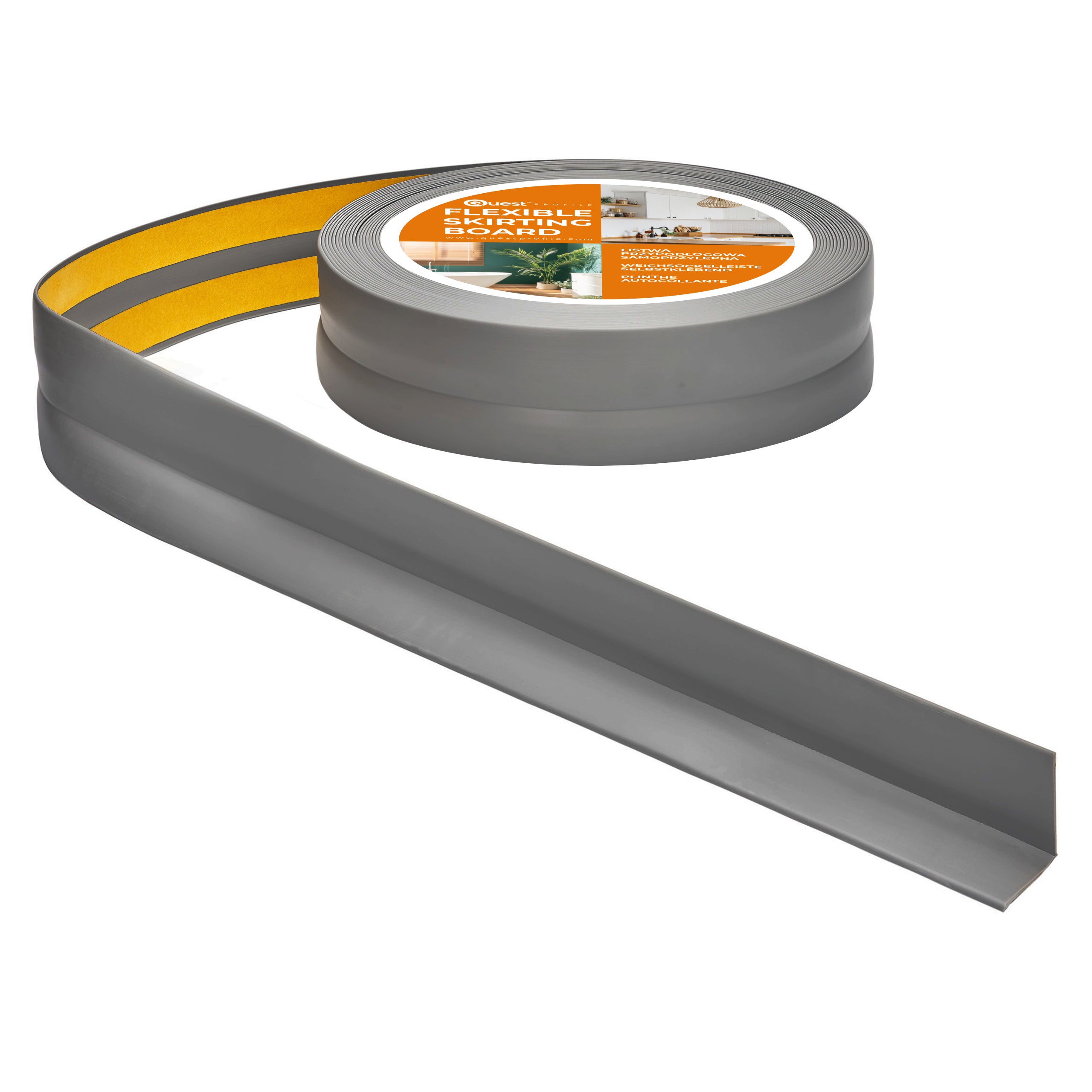 Rodapié PVC blando autoadhesivo 15x15 mm - flexible, pared y suelo, 25 ...