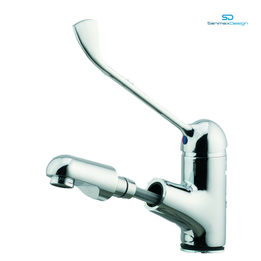 Saniline mitigeur de lavabo avec douchette extractible et long levier ...
