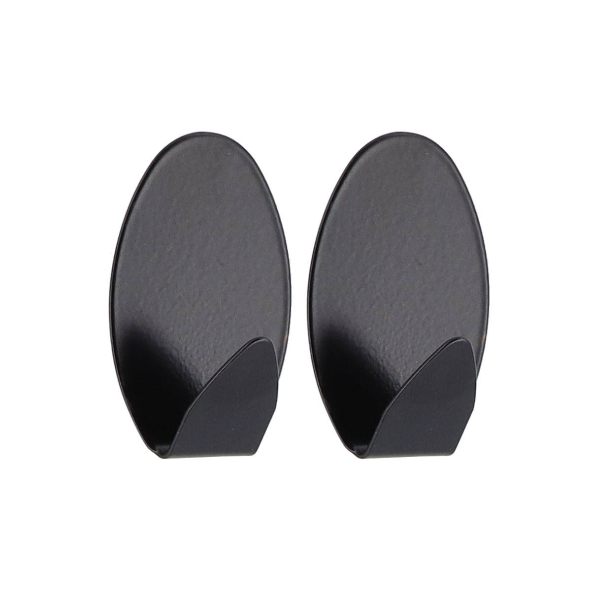 Set de 2 crochets acier inoxydable 3m oval peint - noir - Tendance ...