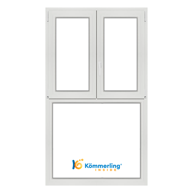 Ventana PVC 1200x2100 oscilobatiente 2 hojas y fijo inferior blanca ...