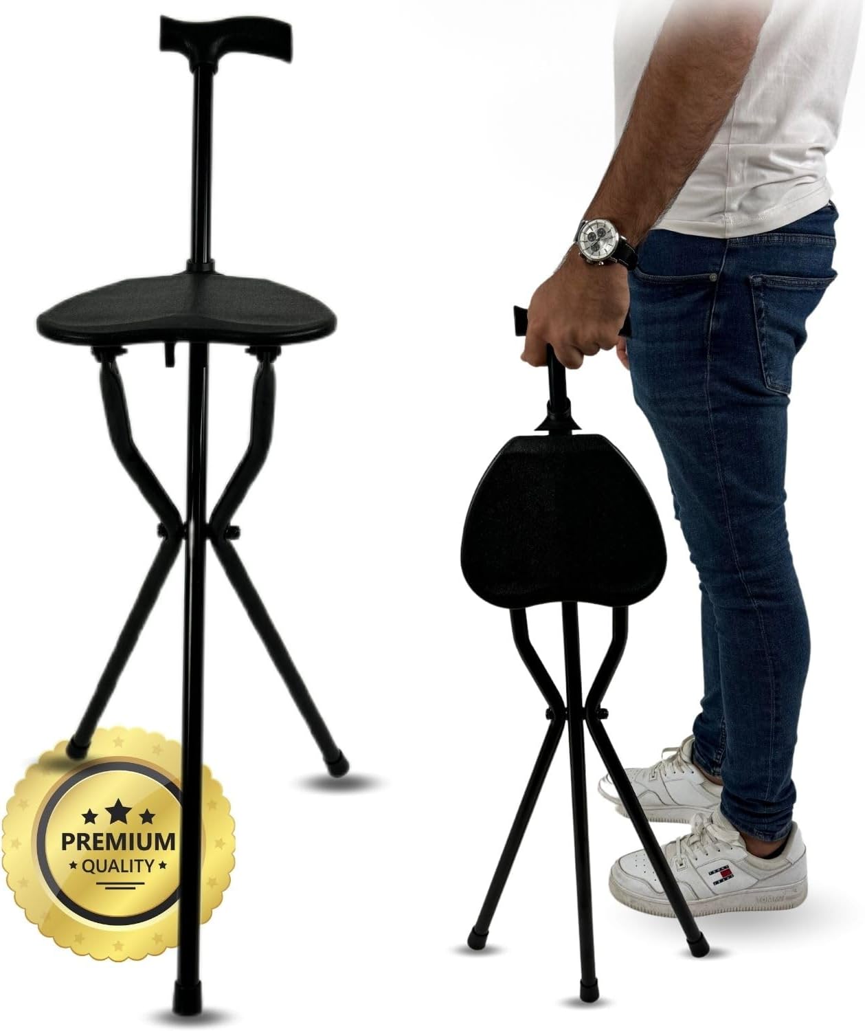 Bastón con Asiento Portátil | Bastones para Mayores Silla Plegable ...