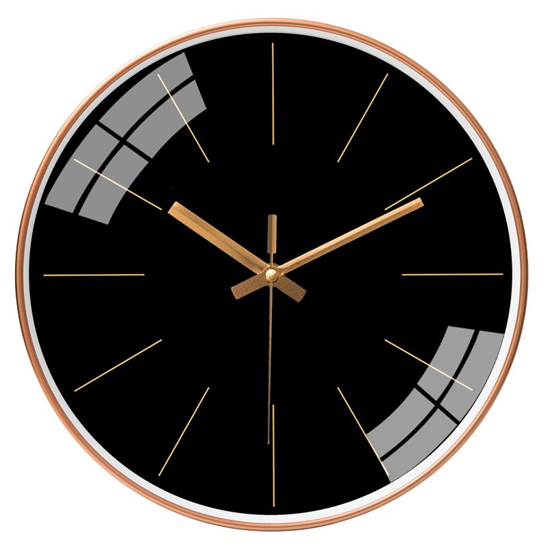 Silencieux cuivre luxueuse horloge murale moderne en aluminium 30cm Ø ...