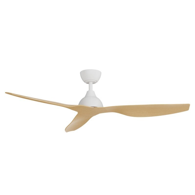 Ventilateur de Plafond Extérieur Sulion IVY DC Blanc/Bois 132cm IP44 ...