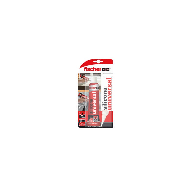 Blister silicona universal transparente 98719 fischer 50ml | Leroy Merlin