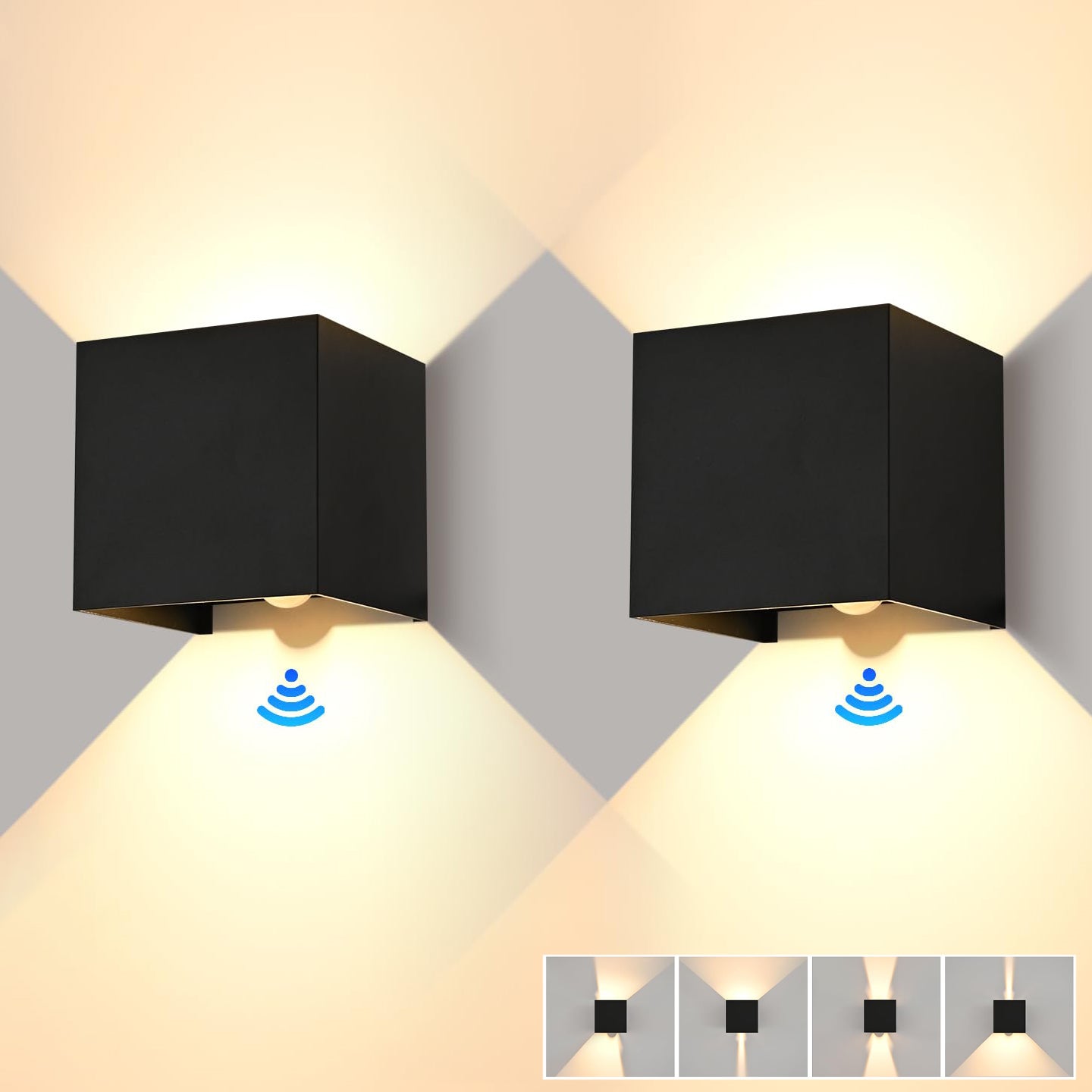 12W Applique Murale intérieur/Extérieur avec Détecteur de Mouvement ...