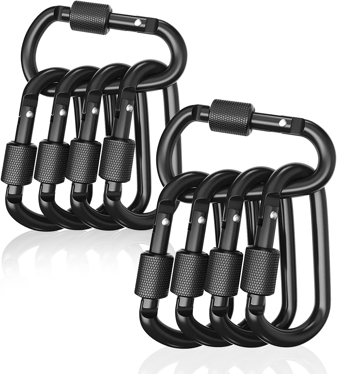 Paquet de 10 mousquetons verrouillables Boucle de Porte en Aluminium ...