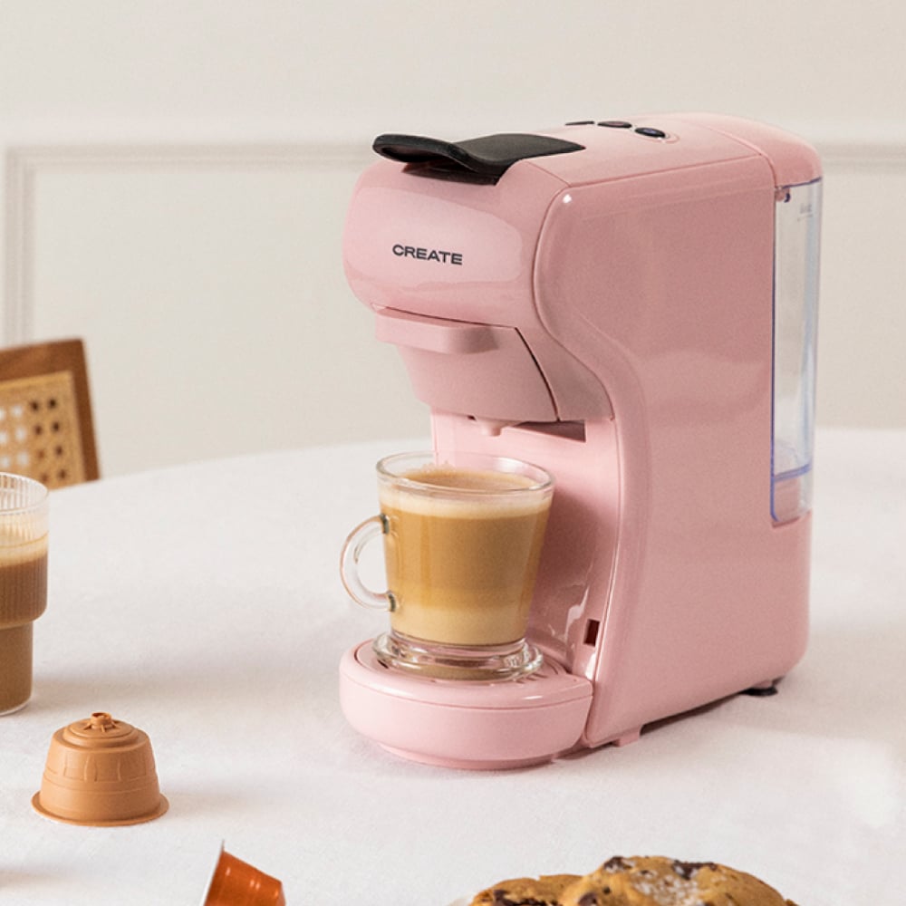 CREATE - POTTS - Machine à café multi-dosettes et café moulu - Rose ...