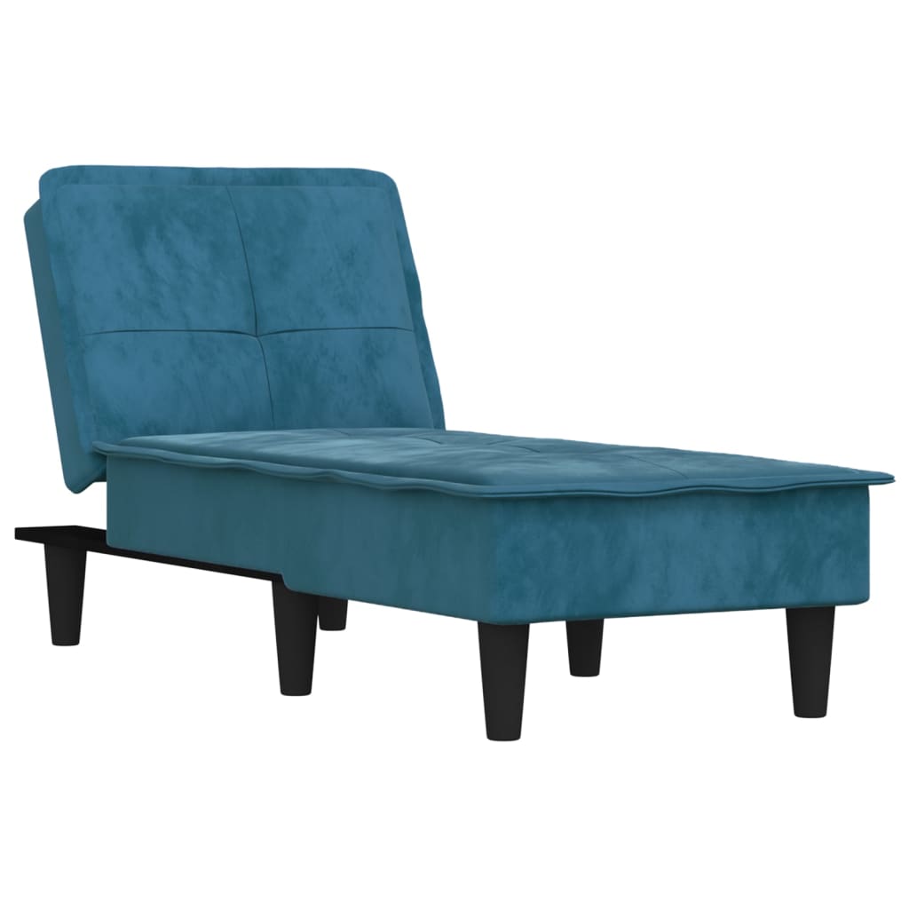 Chaise longue | Bain de soleil | Transat de relaxation bleu velours ...