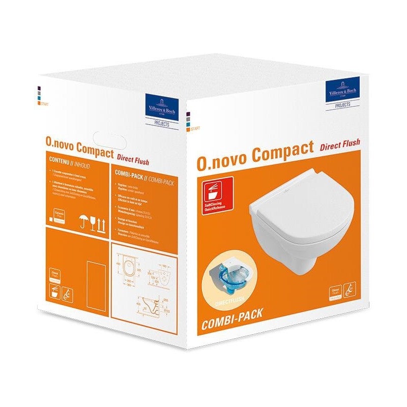 Combi-Pack O.NOVO avec WC à paroi profonde DirectFlush et WC-Si blanc ...