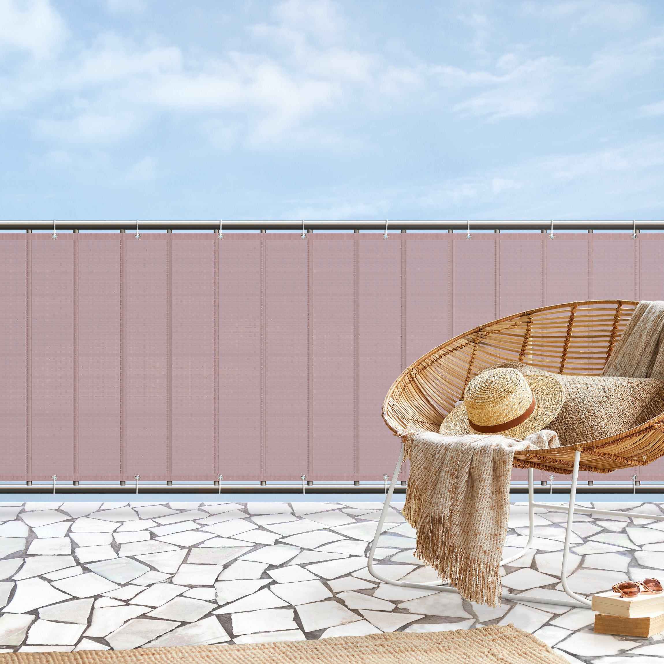 Brise-vue pour balcon - Vieux rose 600 x 50 cm | Leroy Merlin