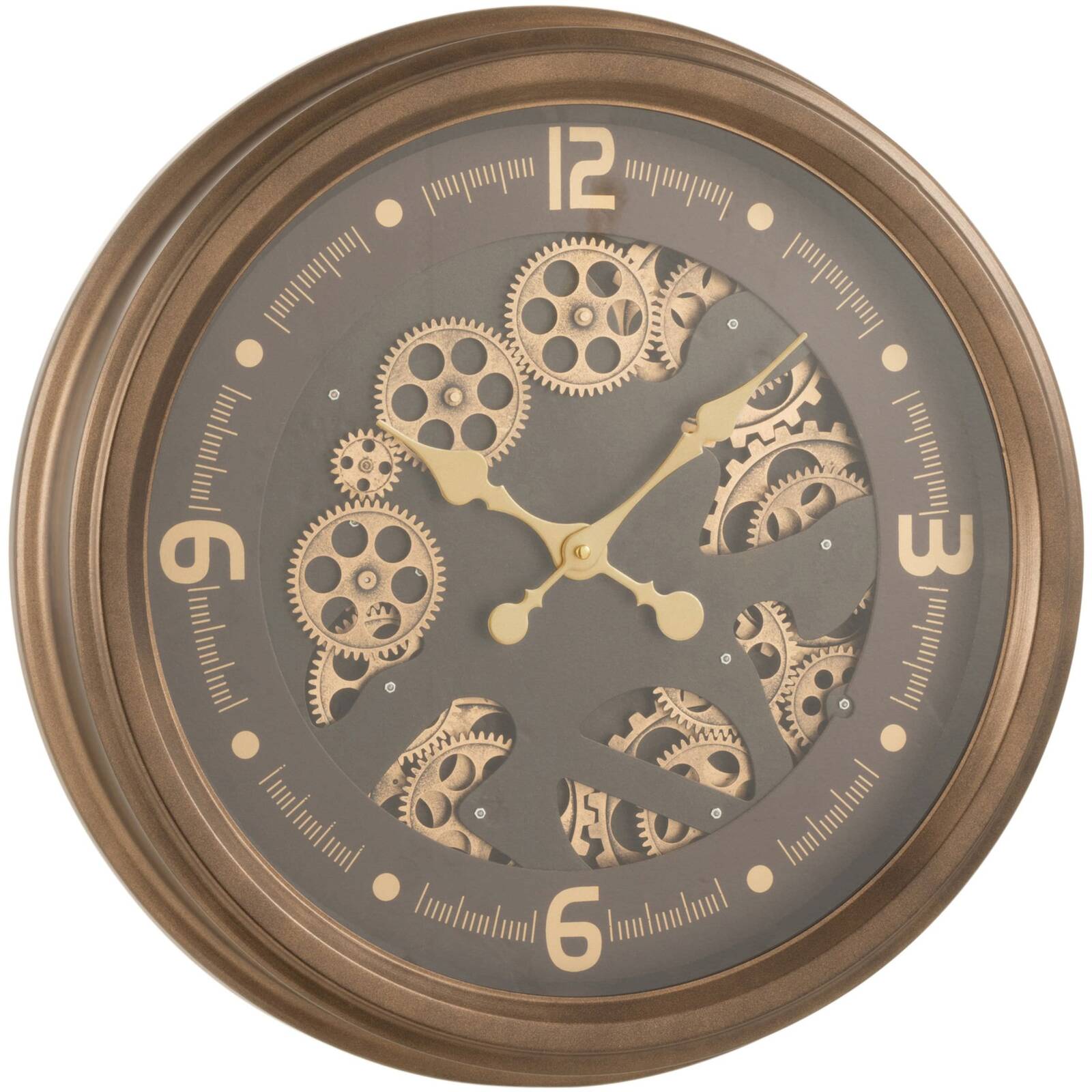 Horloge murale Rector en Métal 52 x 9 x 52 cm Brun, étain | Leroy Merlin