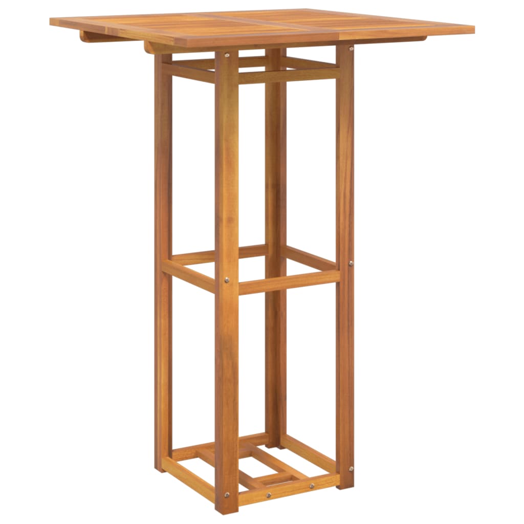 Table haute de terrasse en bois d'acacia massif 75x75x110 cm | Leroy Merlin