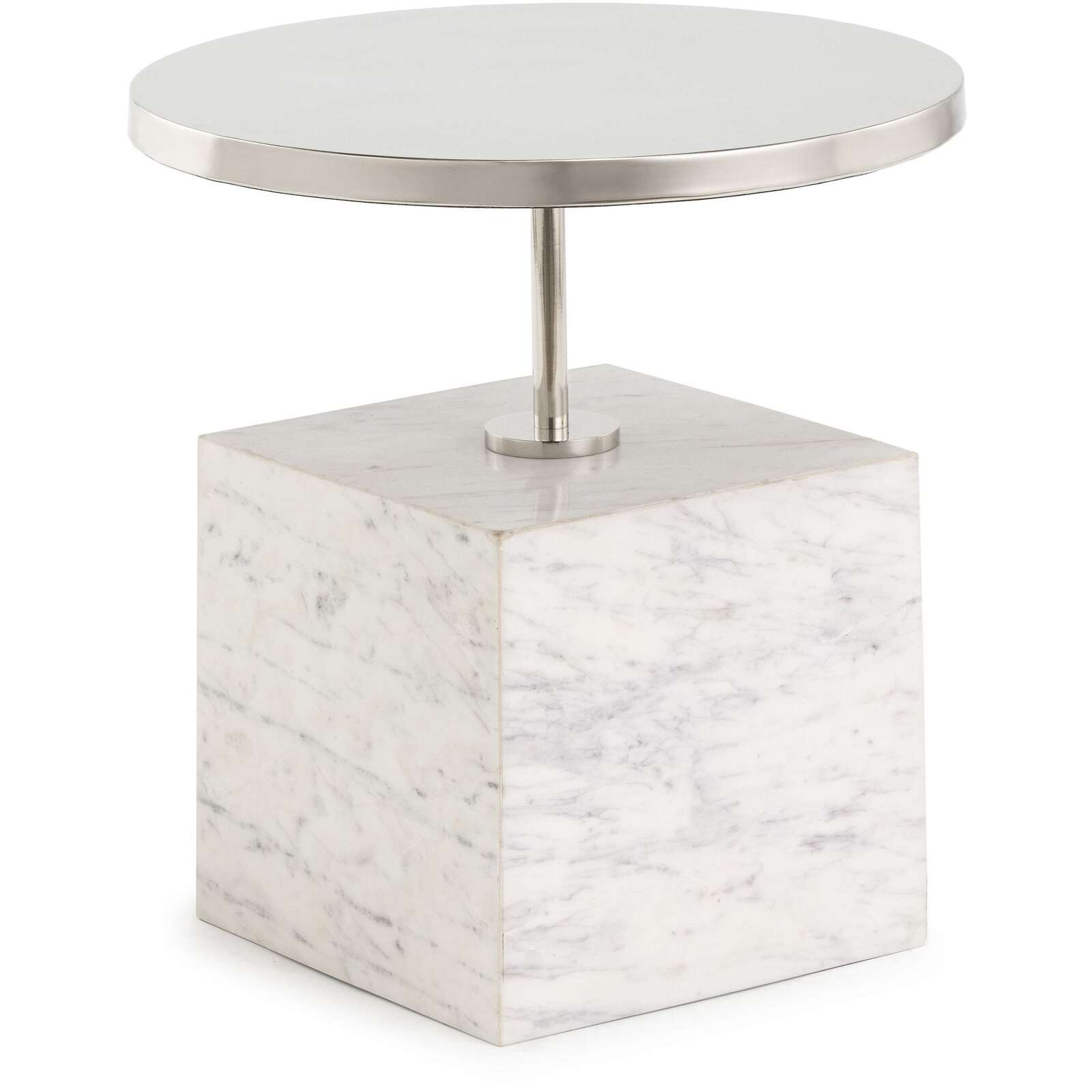 Table Douglas 45 x 45 x 49 cm Blanc, Nickel | Leroy Merlin