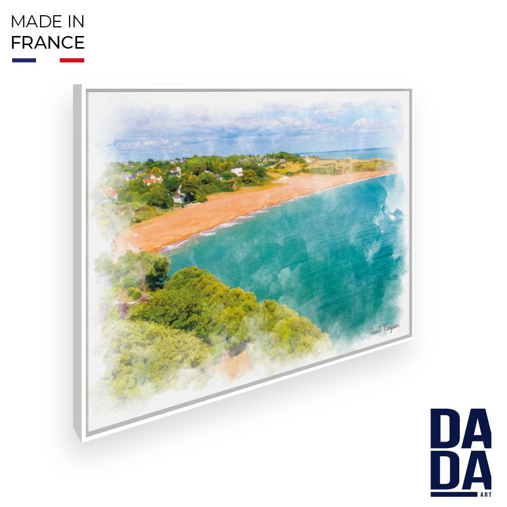 Tableau Côte de Saint-Nazaire / 45x60cm / Cadre Blanc / Fabriqué en ...
