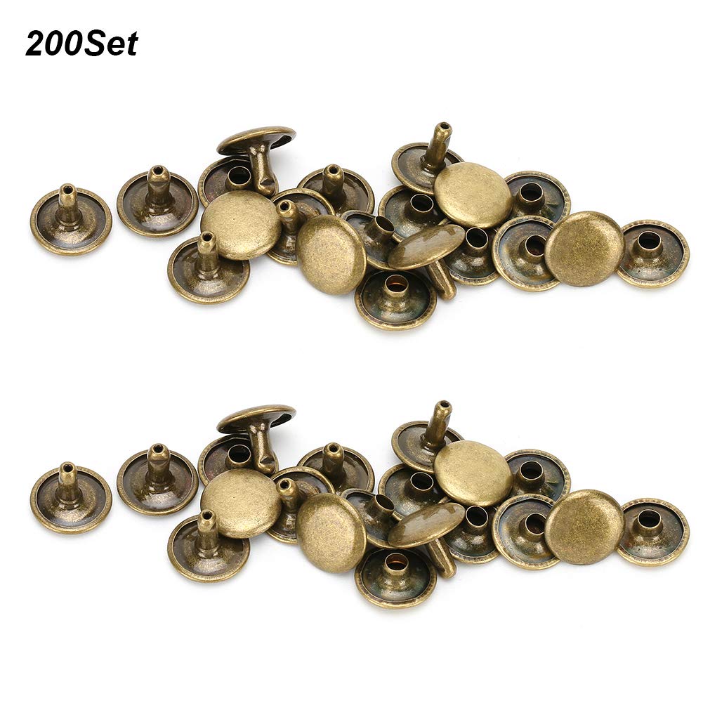 Lot de 200 rivets ronds à double tête, boutons en fer pour jeans ...
