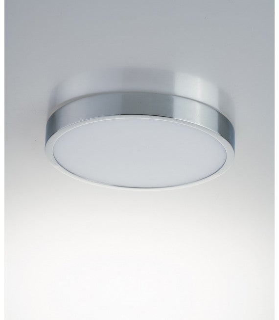 "Plafón de baño LED redondo cromo DOMO 24W luz natural 24 cm." | Leroy ...