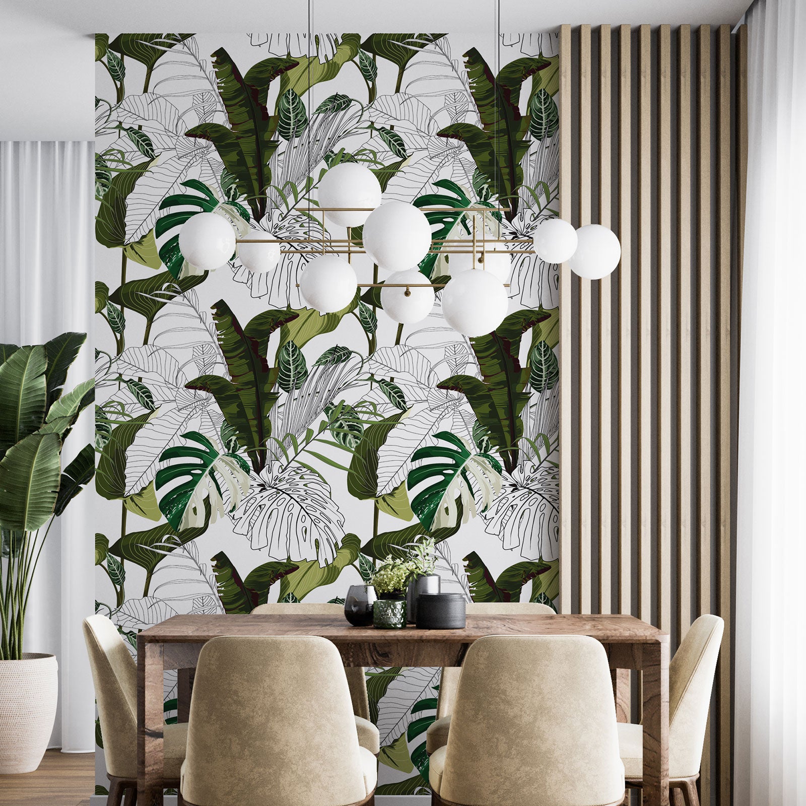 Papier peint - Motif botanique 36176812138577 LÉS de 60x260 cm ...