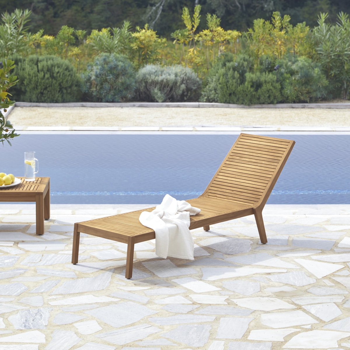 Tikamoon Chaise longue de jardin en teck massif Teo | Leroy Merlin