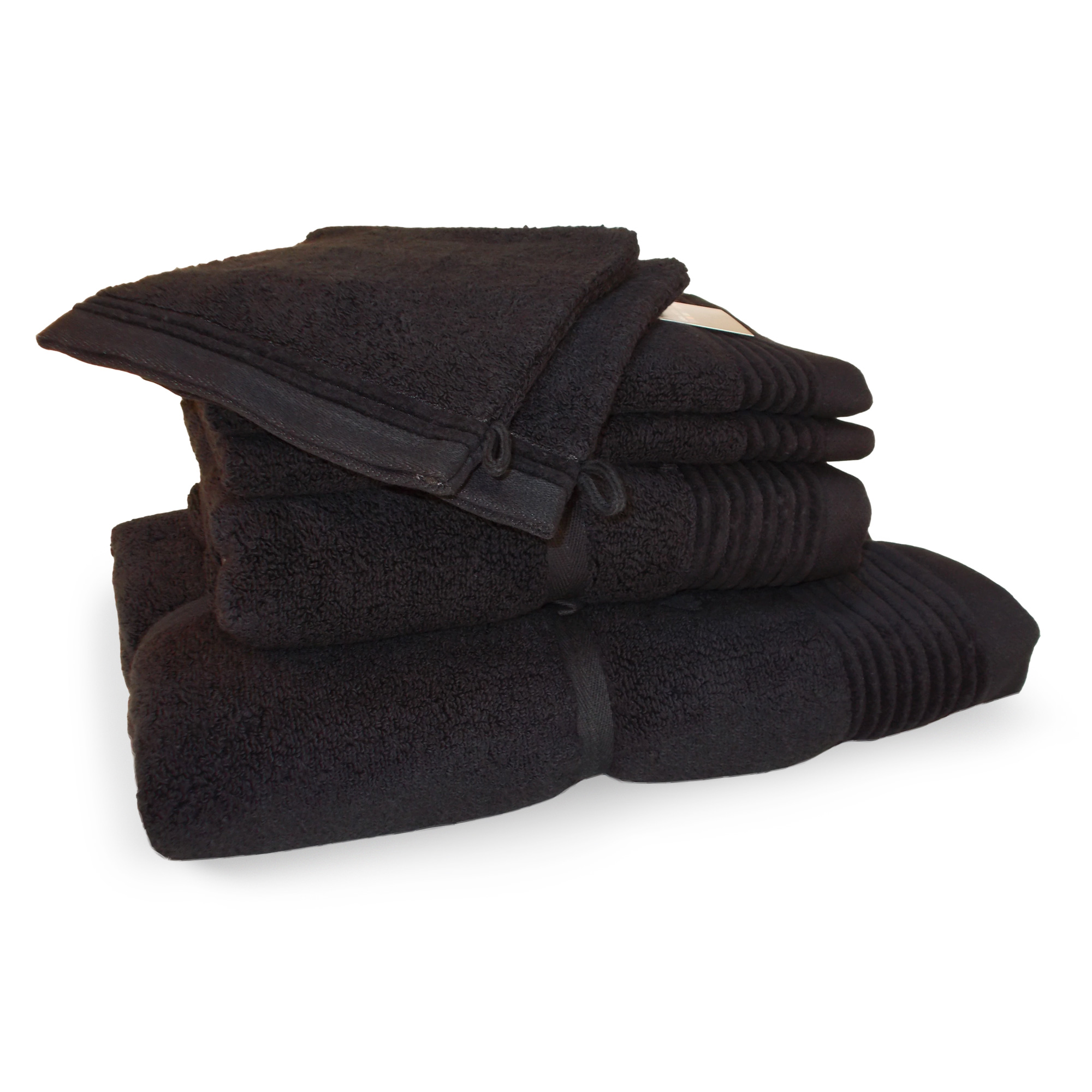 Parure de bain 6 pièces JULIET Noir 520 g/m2 | Leroy Merlin