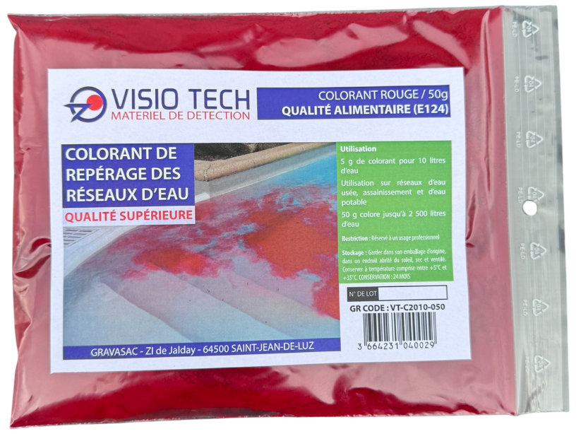 VISIO TECH - Colorant rouge 50g, poudre soluble dans l'eau | Leroy Merlin