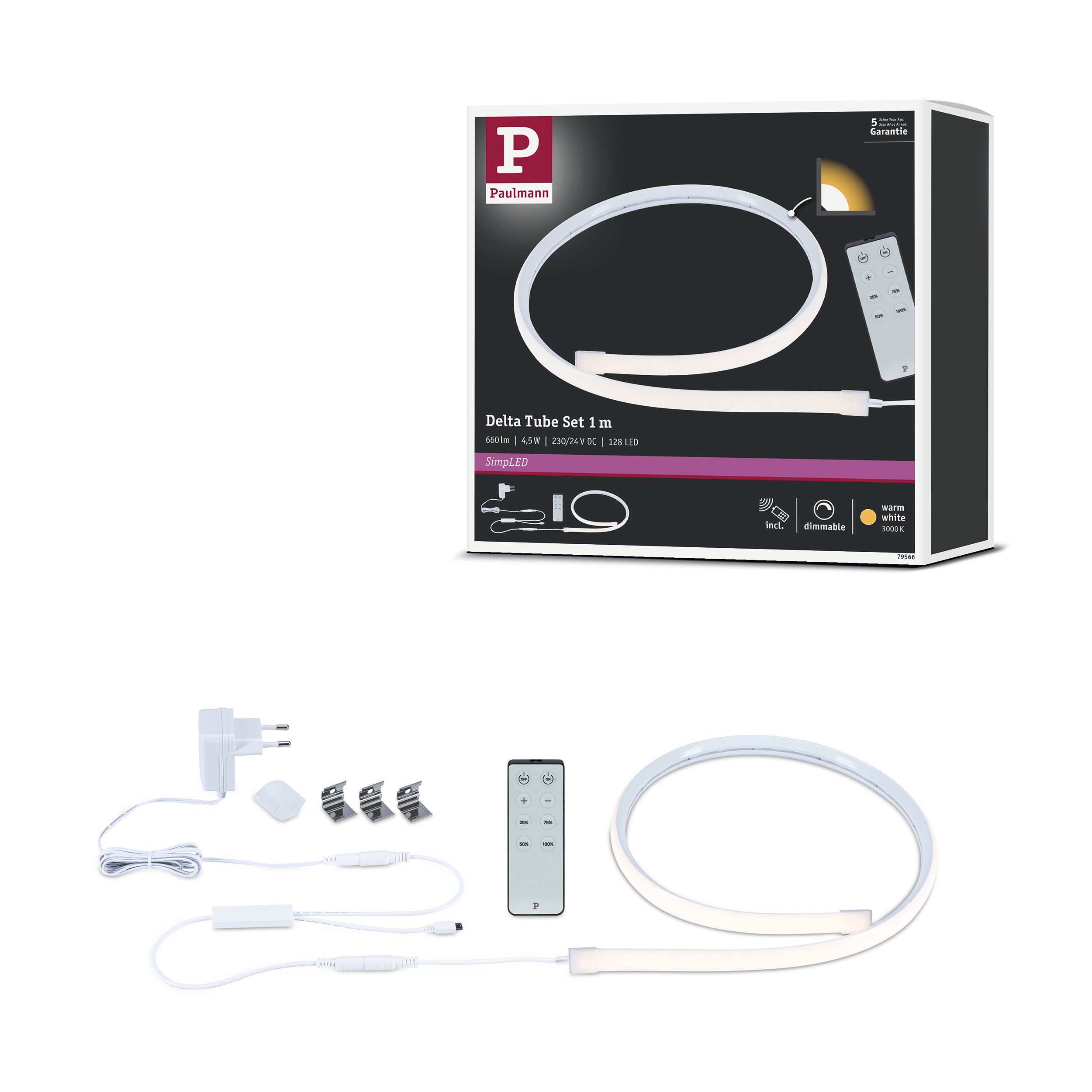 SimpLED Strip LED Delta Kit complet 1m revêtue 4,5W 660lm/m 3000K ...