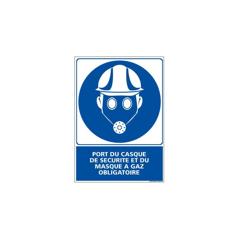 Panneau Obligation PORT DU CASQUE ET MASQUE A GAZ OBLIGATOIRE (E0367 ...