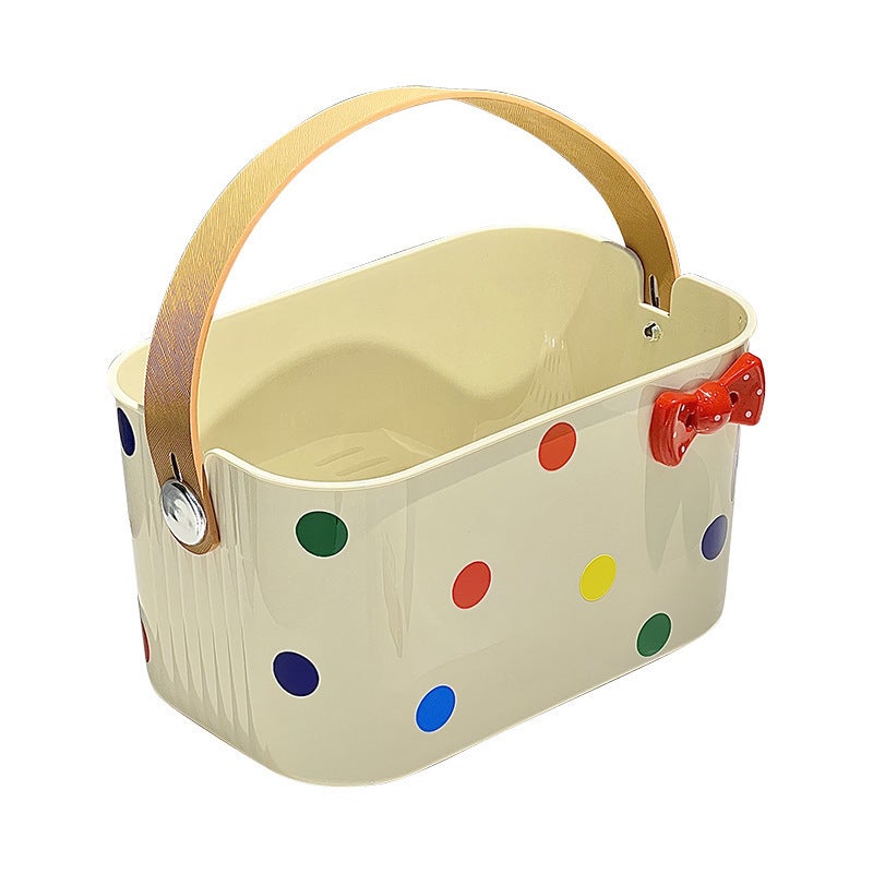 Panier à pois coloré mural - Rangement léger pour salle de bain ...