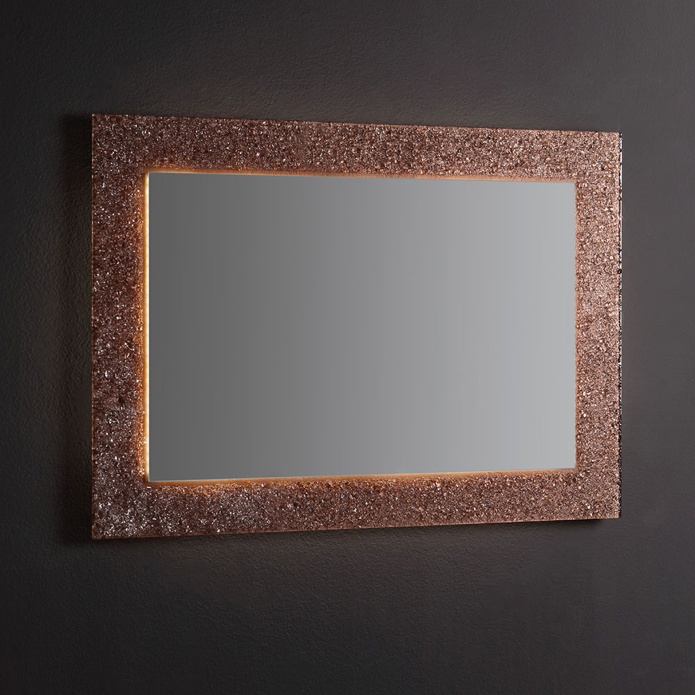 CADRE DE MIROIR RECTANGULAIRE EN VERRE COULÉ BRONZE 98X70 | Leroy Merlin