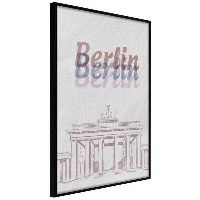Affiche Murale Encadrée "Pastel Berlin" 20 x 30 cm Noir | Leroy Merlin