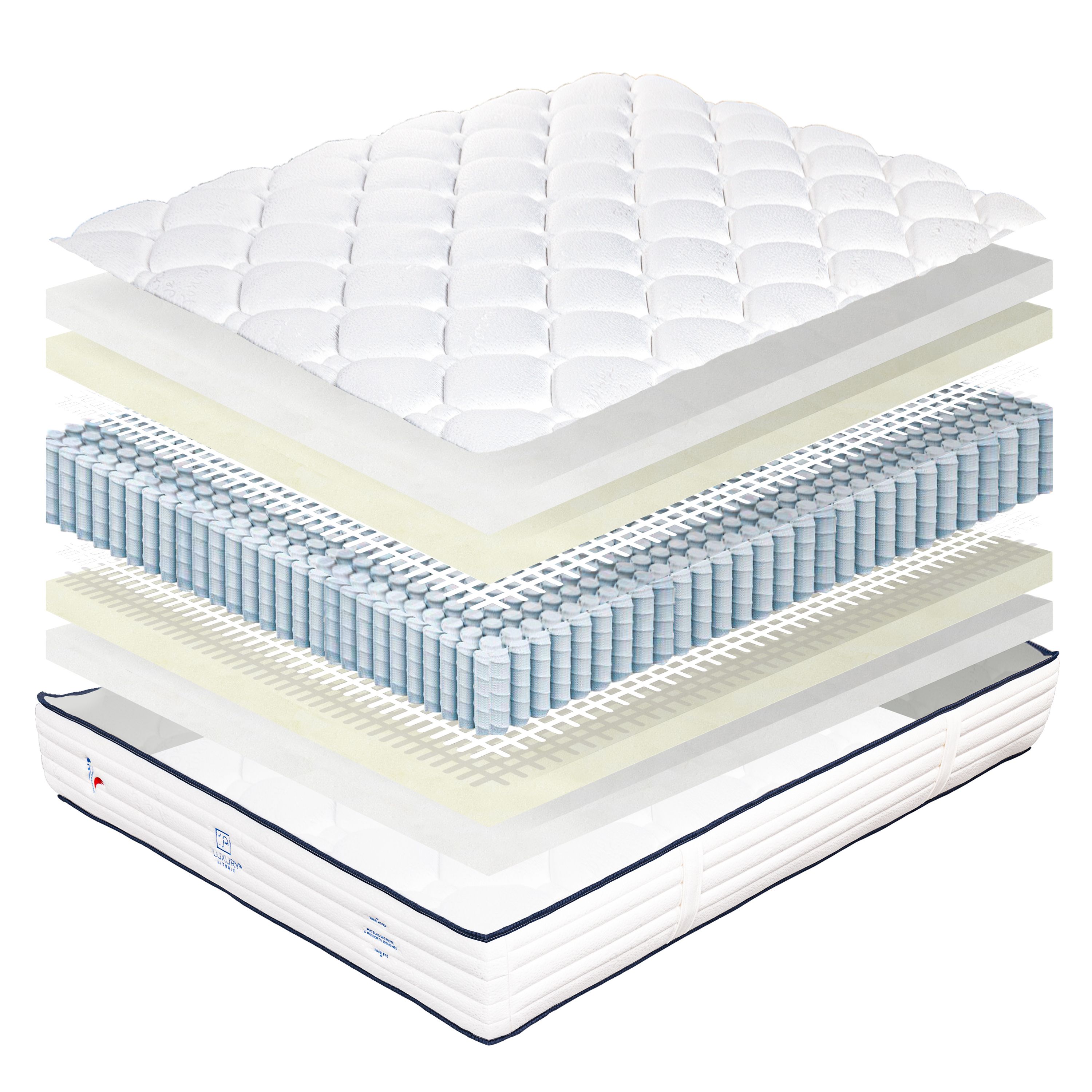 Matelas ferme Patriote 180 x 200 x 27 cm, ressorts ensachés, mousse ...