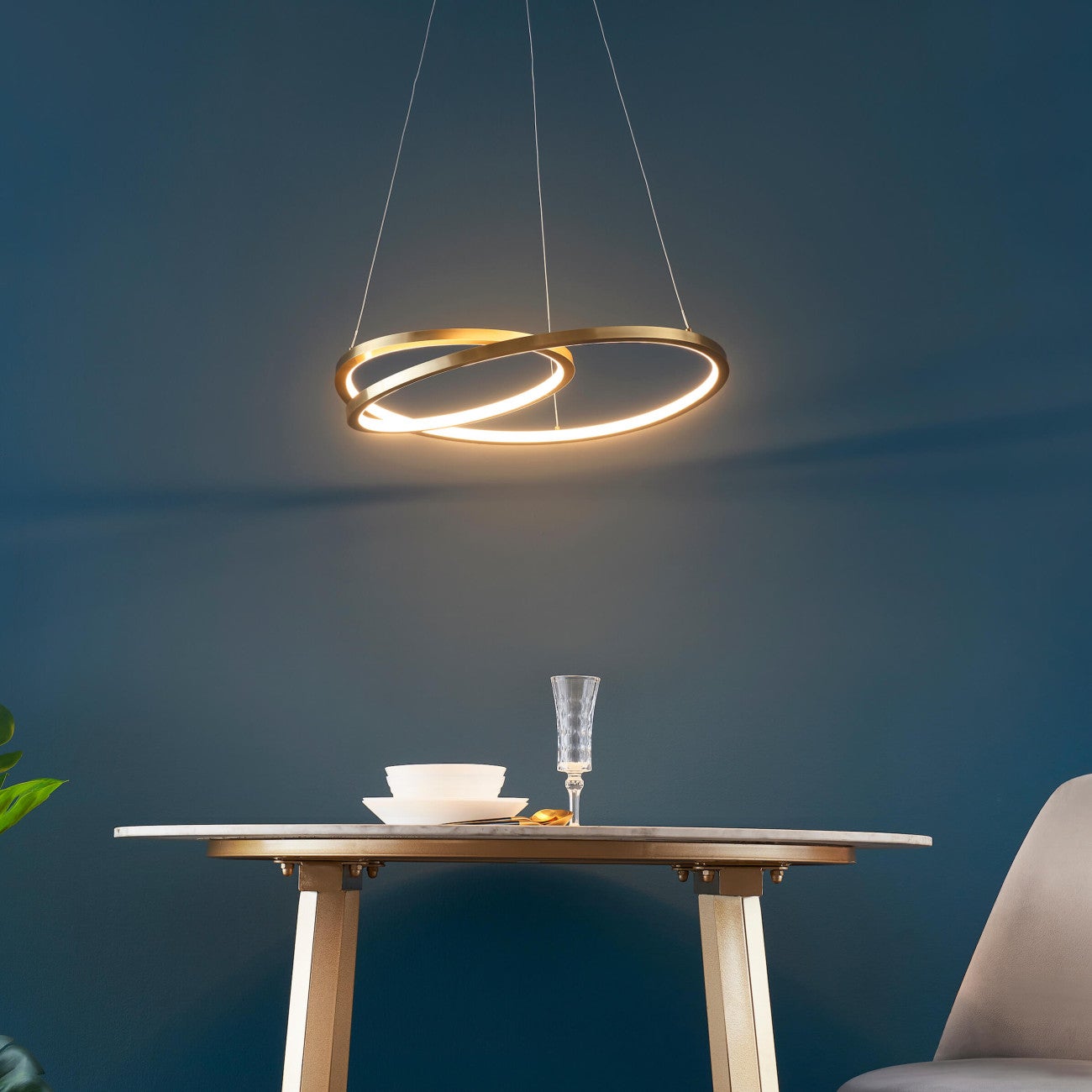 Suspension LED aérienne anneaux lumineux dimmable - Narella | Leroy Merlin